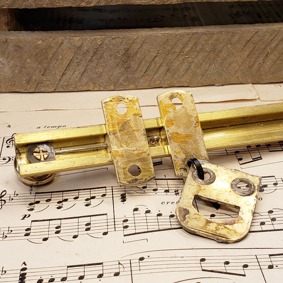 9" Brass Slide Bolt with Strike Plate