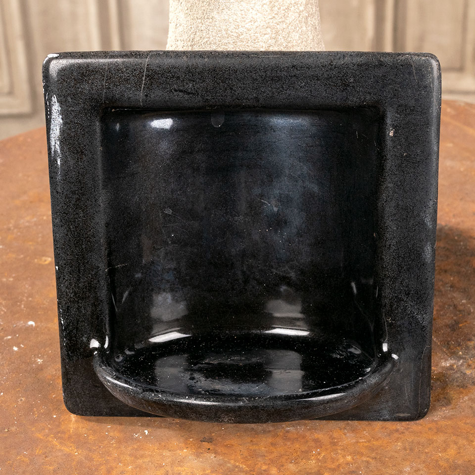 Recessed Black Enameled Bathroom Cubby