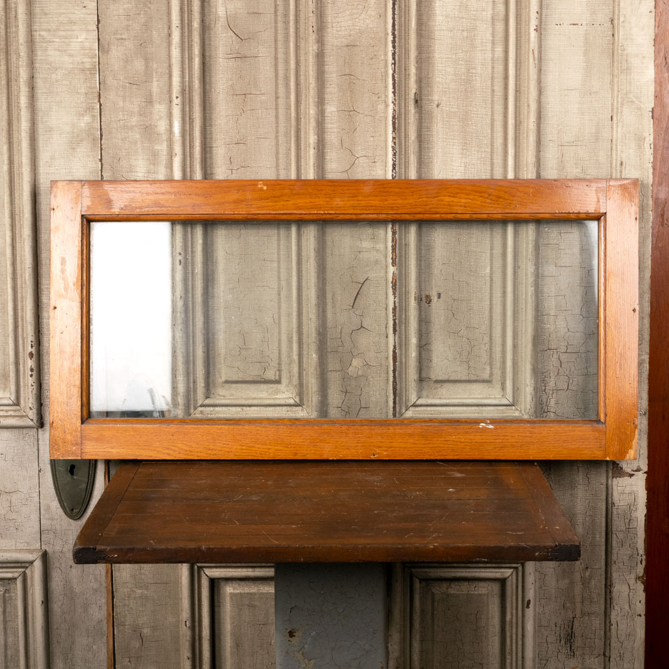 Salvaged Antique Oak Transom Window