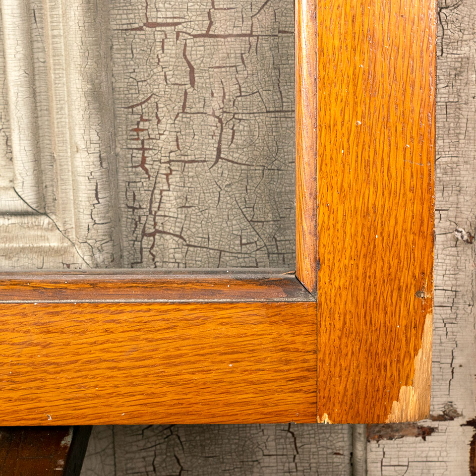 Salvaged Antique Oak Transom Window