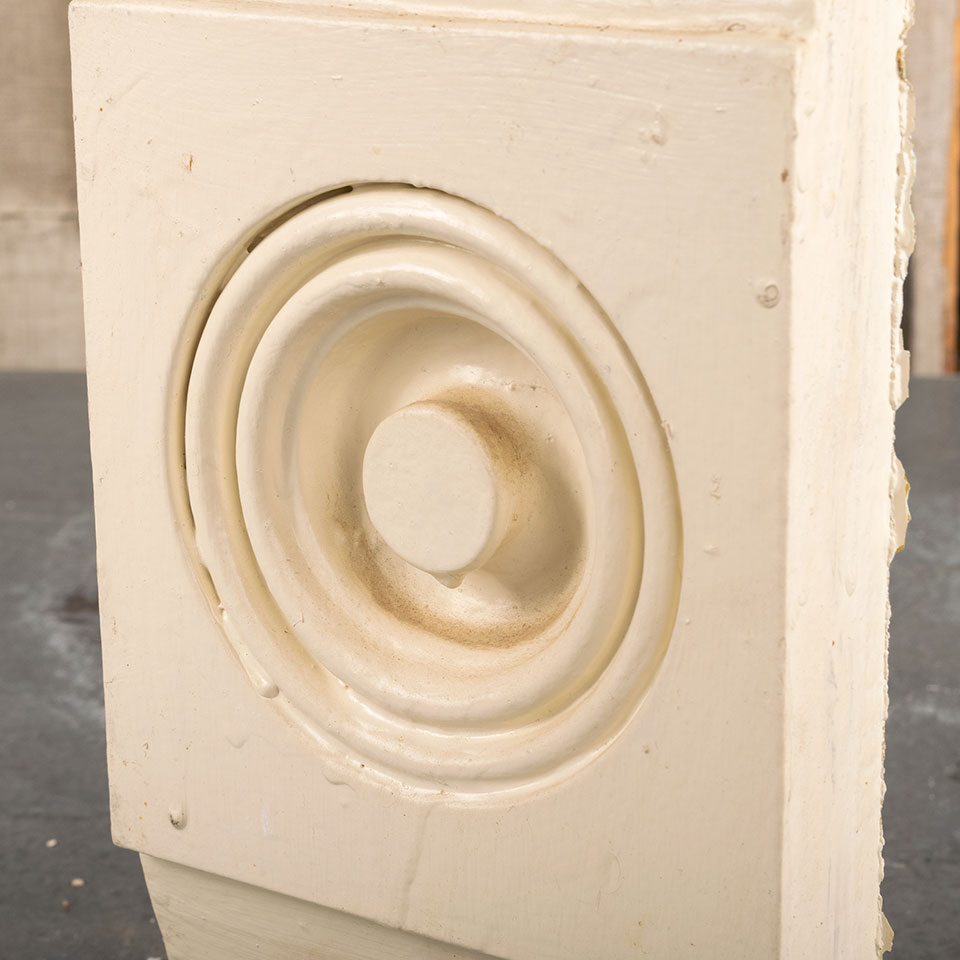 Antique Wood Rosette Trim Block