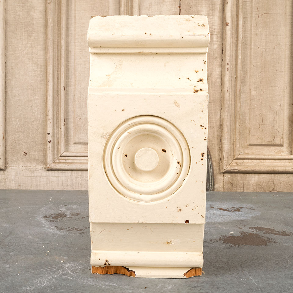 Antique Wood Rosette Trim Block