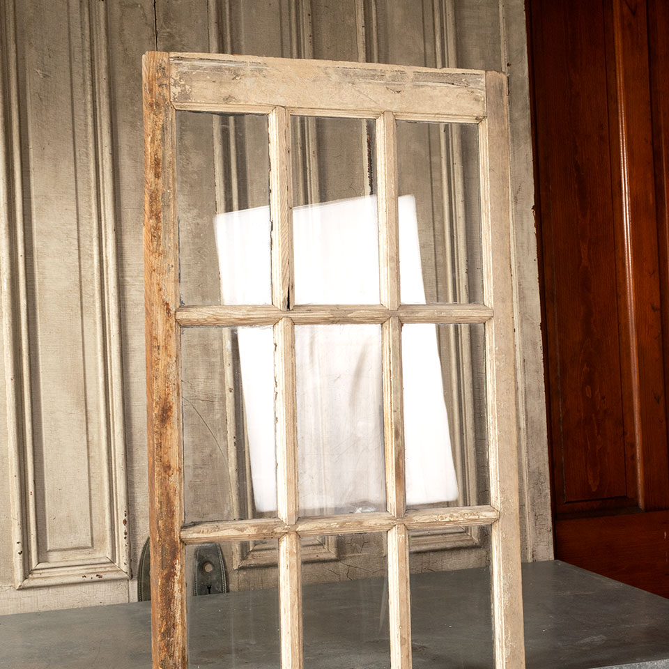 Antique Divided Lite Wood Window Sash