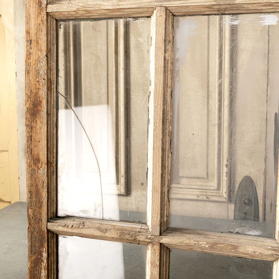 Antique Divided Lite Wood Window Sash