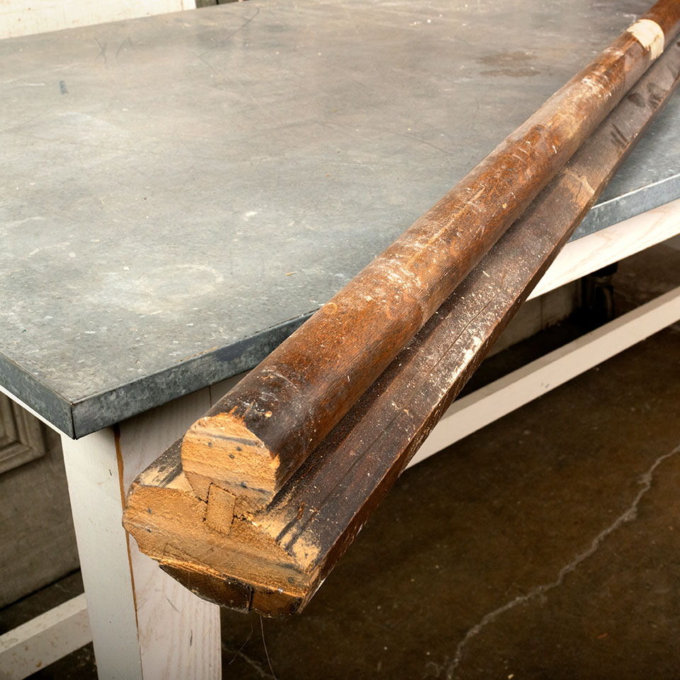 Salvaged Antique Oak Staircase Handrail