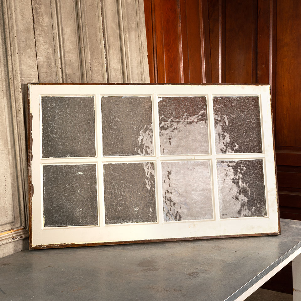 Antique 8 Lite Window with Pressed Glass