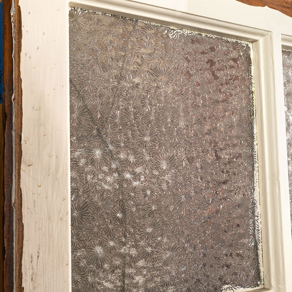 Antique 8 Lite Window with Pressed Glass