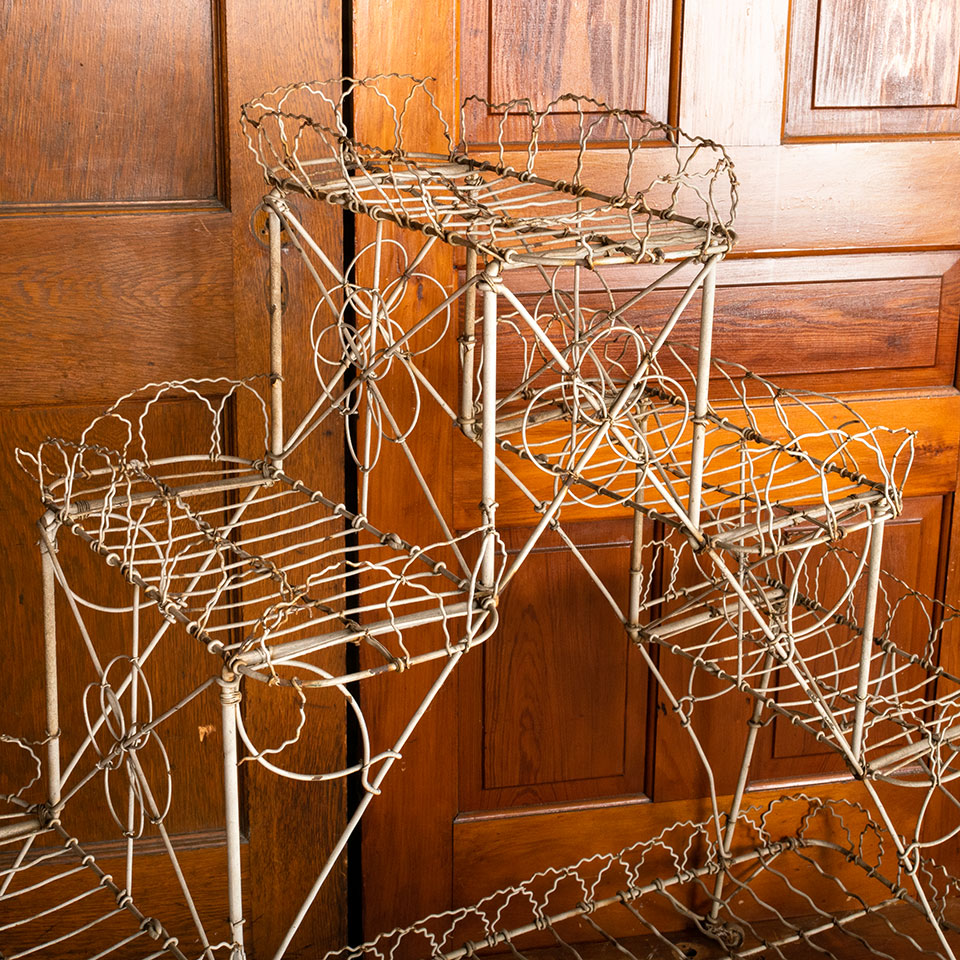 Antique Victorian Metal Wire Plant Stand