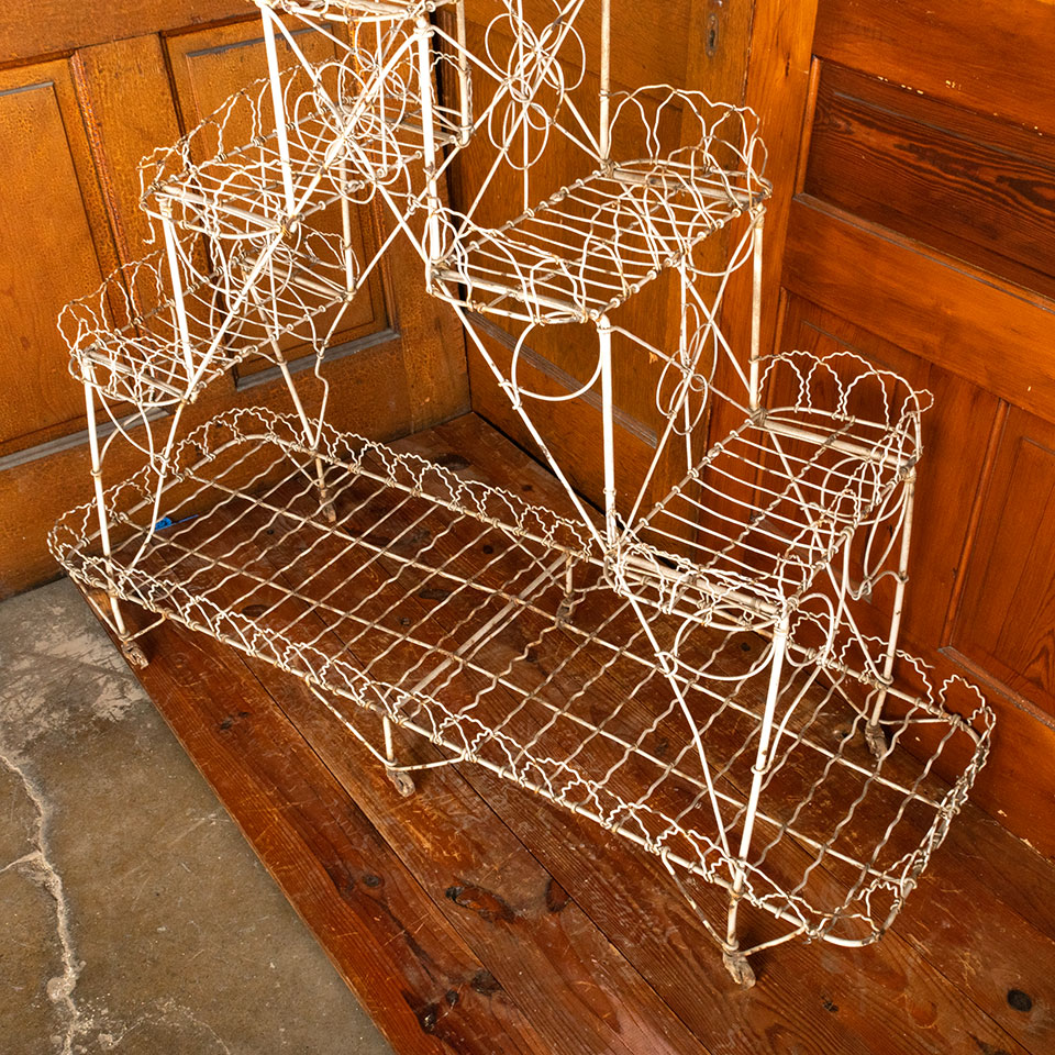 Antique Victorian Metal Wire Plant Stand