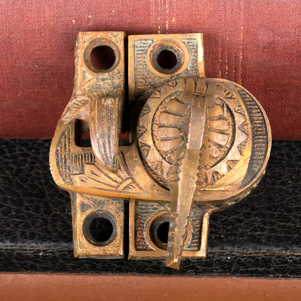 Antique Bronze Sash Window Lock & Keeper