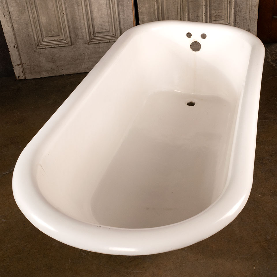 Salvaged Antique Cast Iron Clawfoot Bathtub