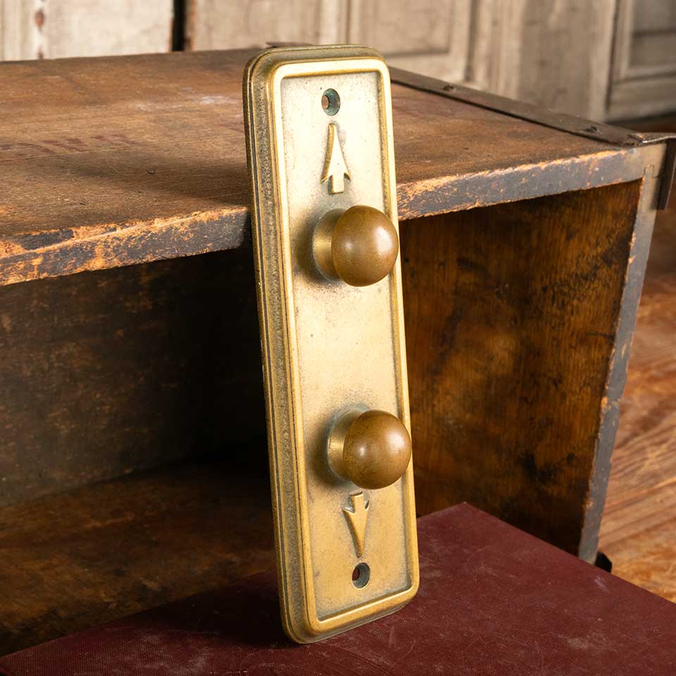 Antique Bronze Elevator Arrow Button Plate