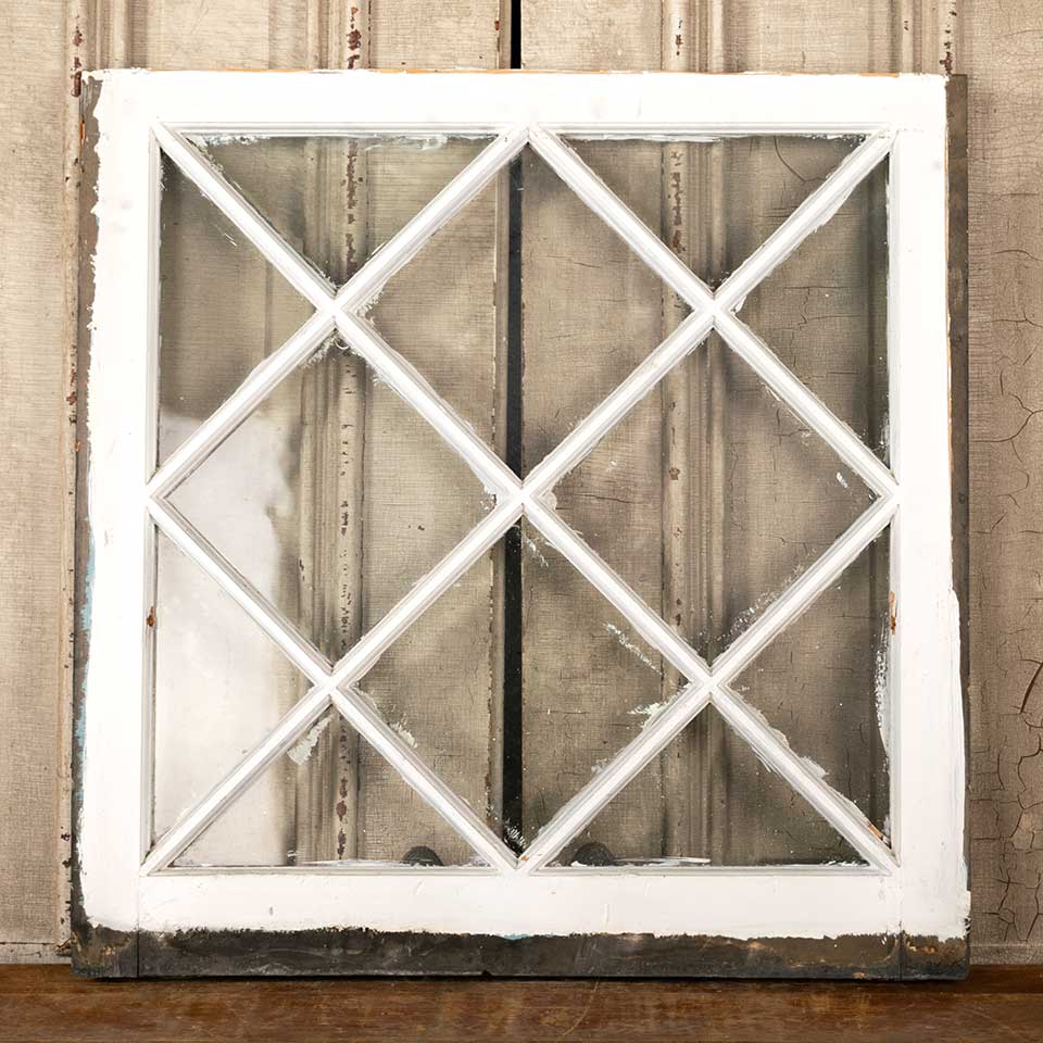 Salvaged Antique Divided Lite Wood Window
