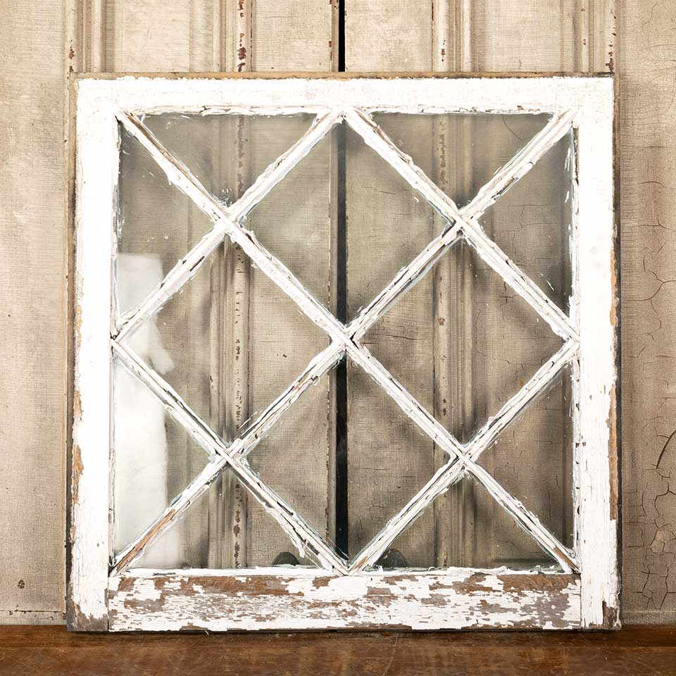 Salvaged Antique Divided Lite Wood Window