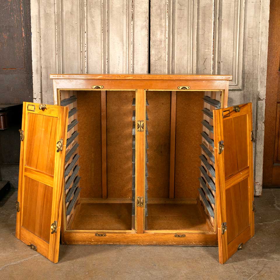 Vintage Wood Sample Storage Cabinet