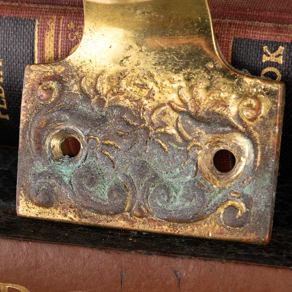 Salvaged Ornate Brass Window Sash Lift