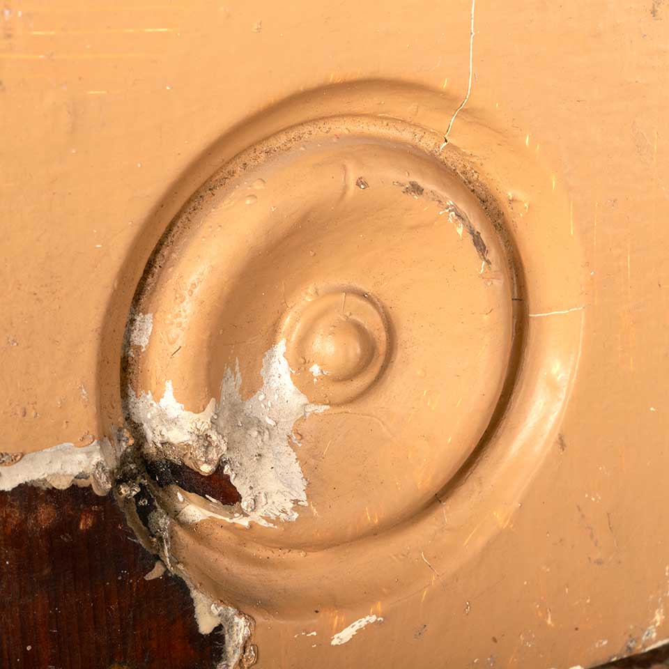 Antique Wood Rosette Interior Trim Block